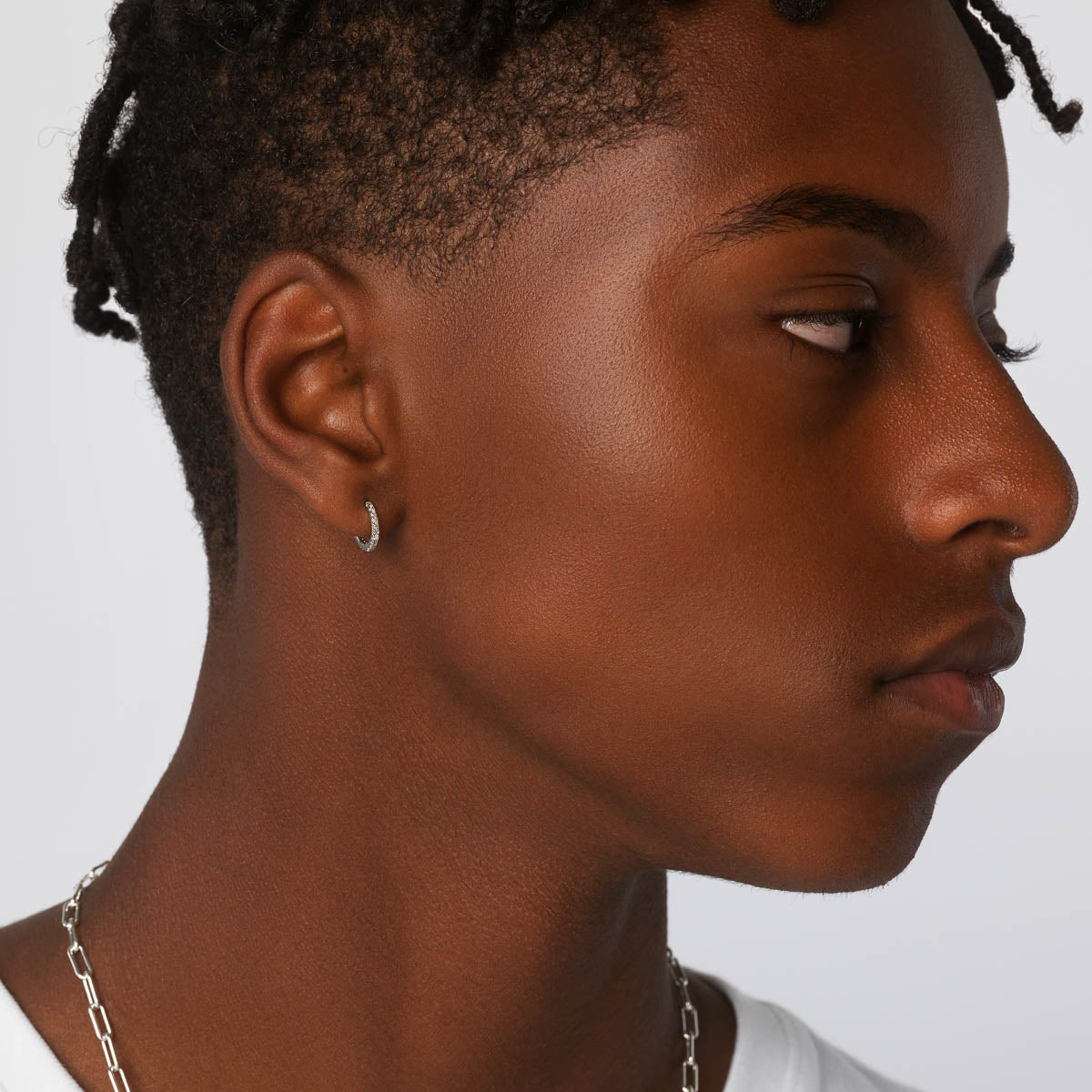 Diamond Helix Huggien Silver Medley Jewellery