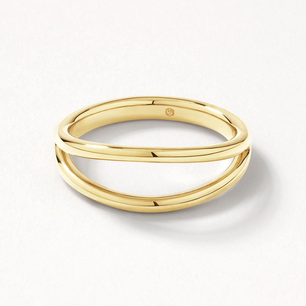 Double Band Split Ring in Gold | Medley Jewellery