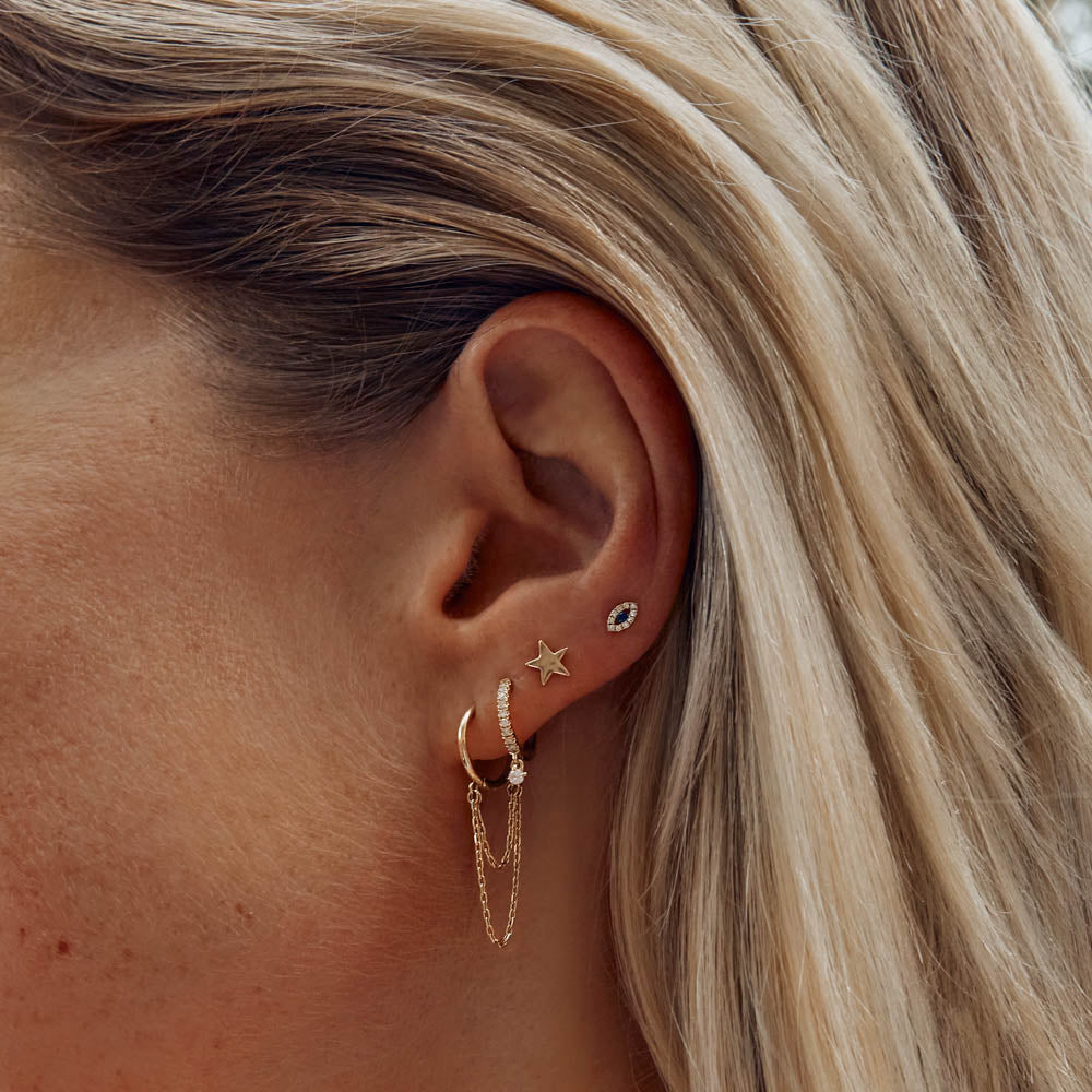 Micro Star Helix Single Stud Earring in 10k Gold | Medley Jewellery