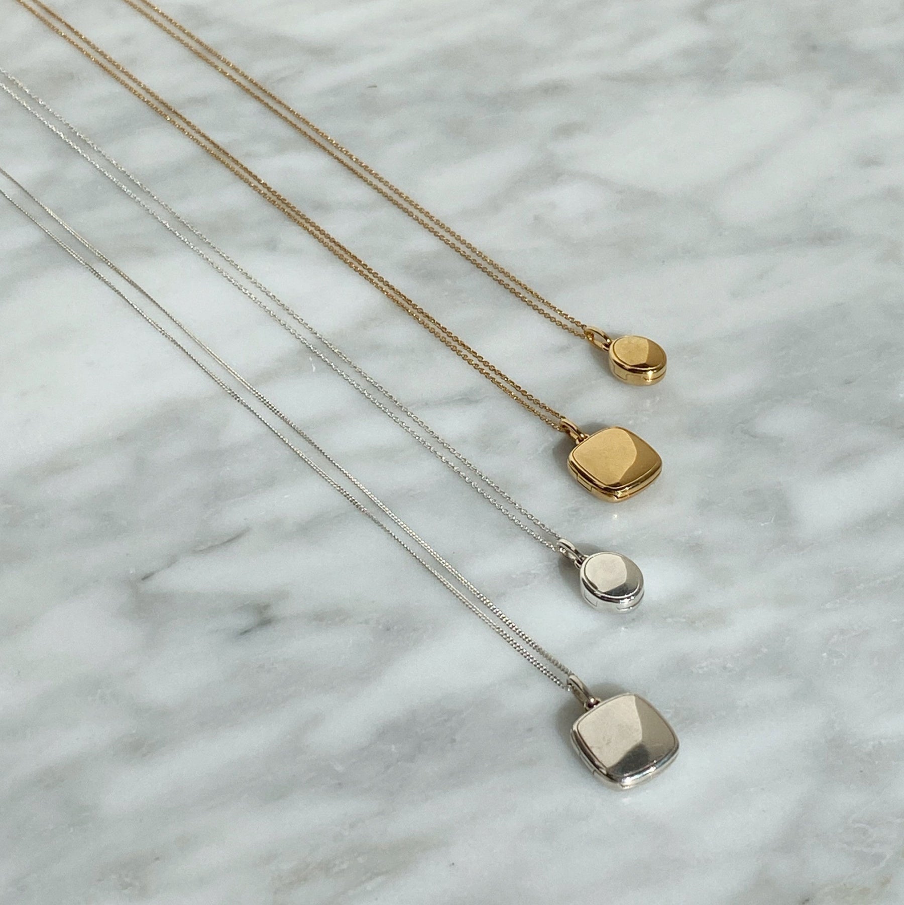 Square Gold Locket Necklace | Medley Jewellery