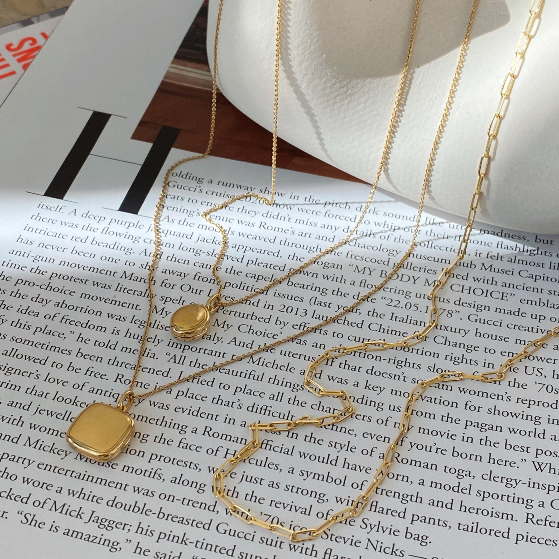 Square Gold Locket Necklace | Medley Jewellery