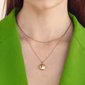 Square Gold Locket Necklace | Medley Jewellery