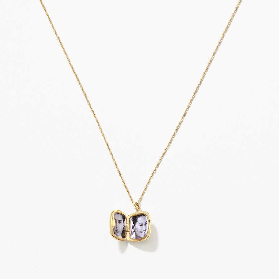 Square Gold Locket Necklace | Medley Jewellery