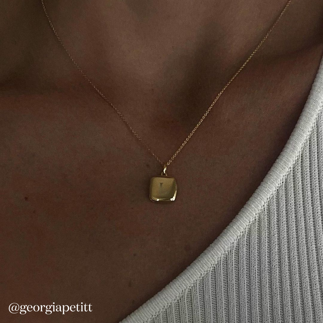 Square Gold Locket Necklace | Medley Jewellery
