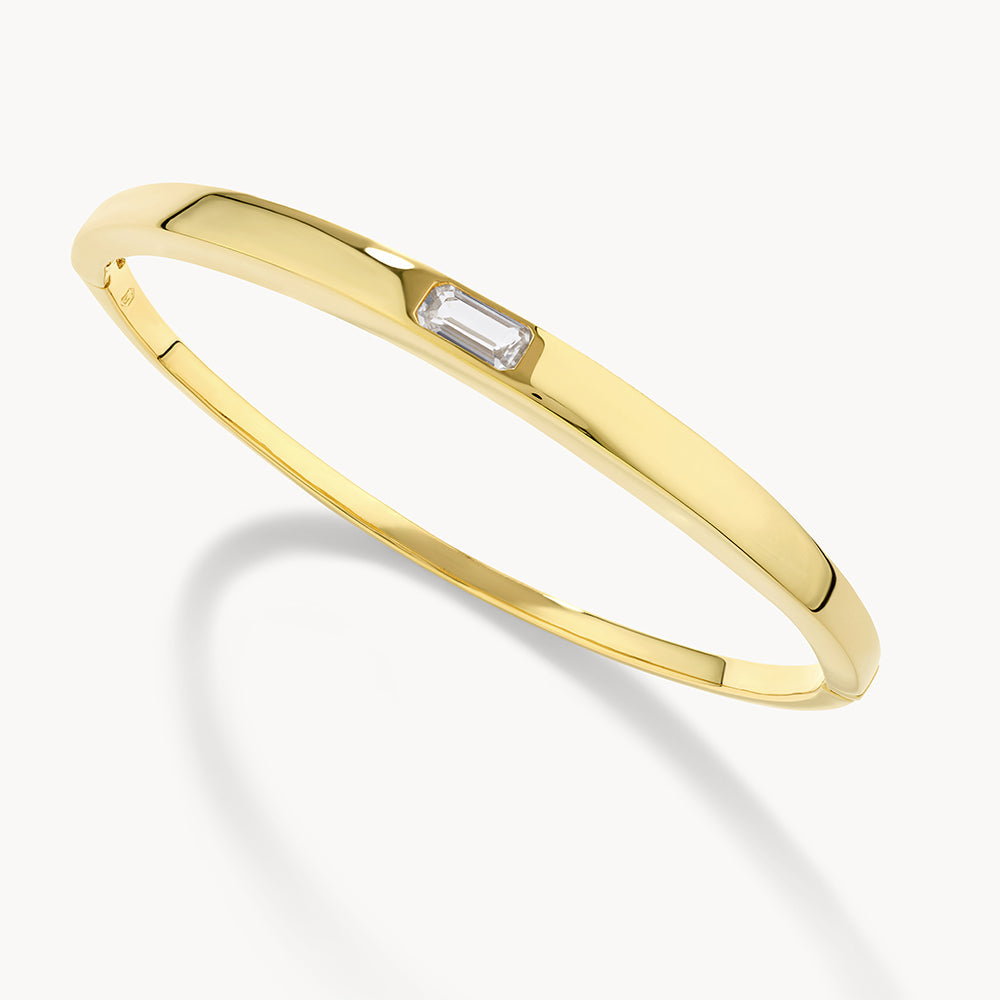 White Topaz Bangle in Gold | Medley Jewellery