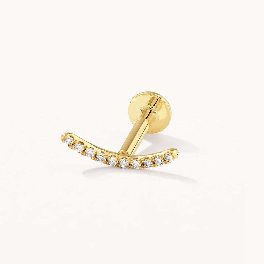 Micro Diamond Climber Helix Single Stud Earring in 10k Gold | Medley Jewellery